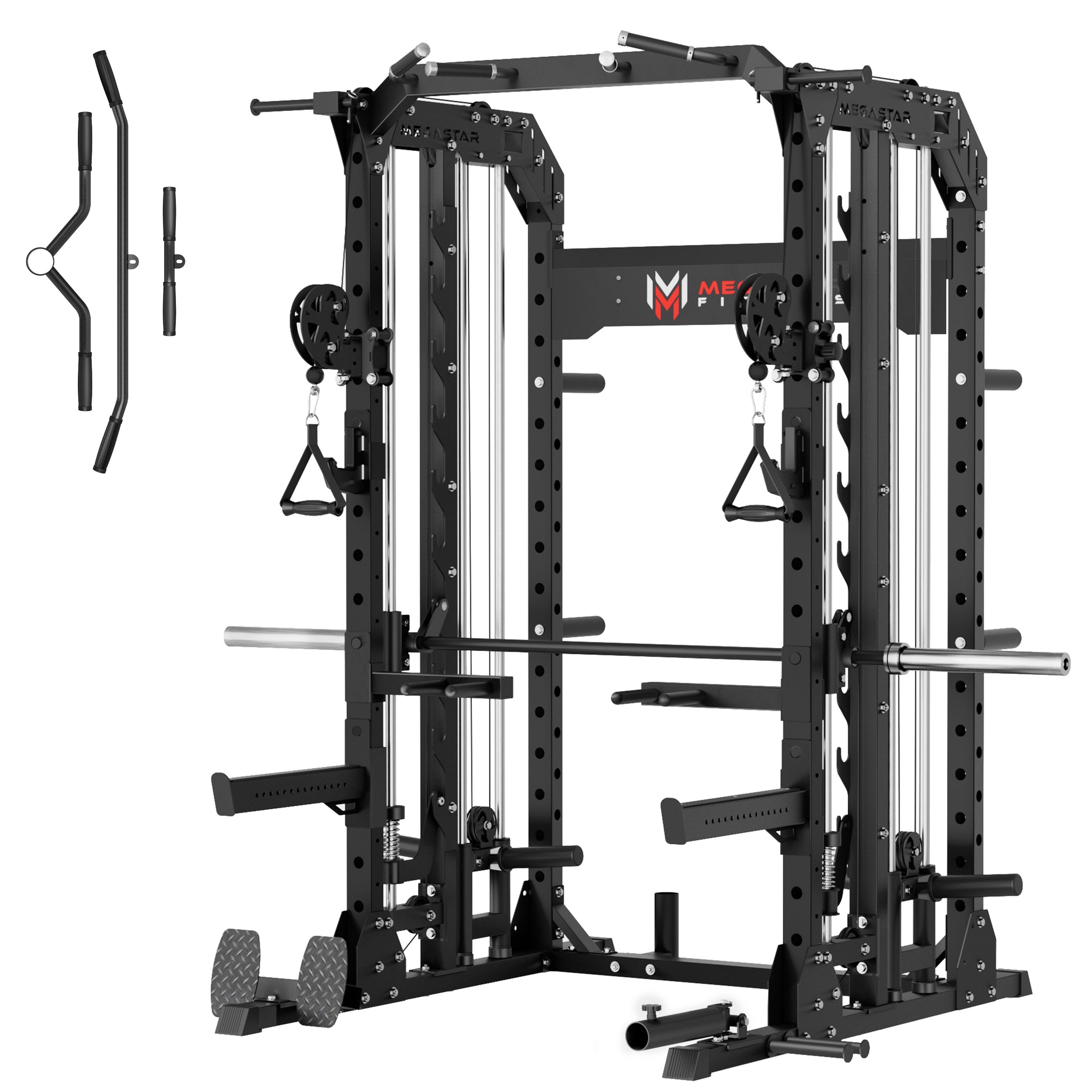 2"x3" Smith Machine Squat Workout with Cables | Megastar P107 Home Gym ...